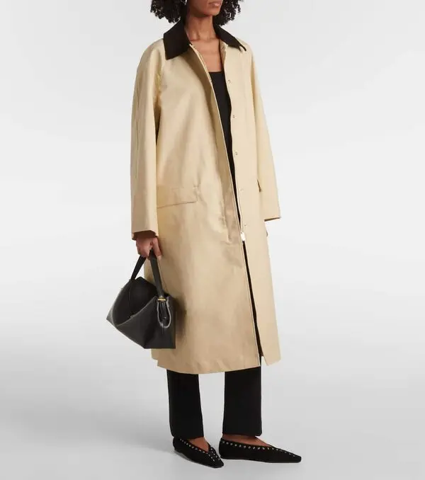 TOTEME Corduroy-trimmed Gabardine Coat
