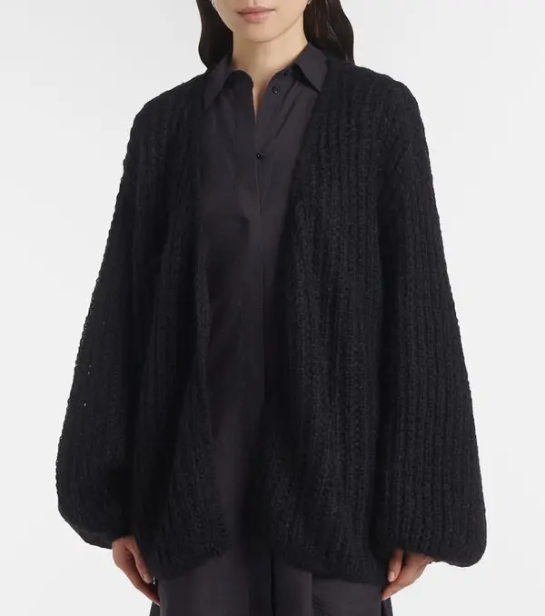 TOTEME Mohair And Wool-blend Cardigan - Black
