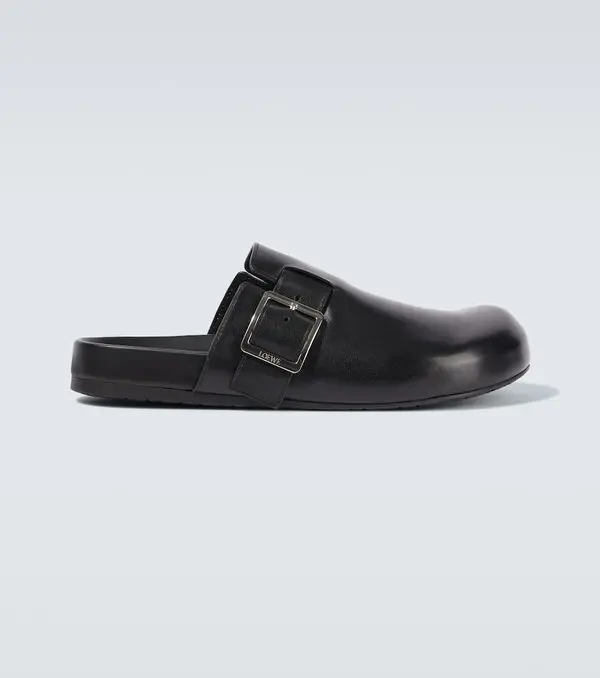 Loewe Ease Buckle Leather Mules - Black