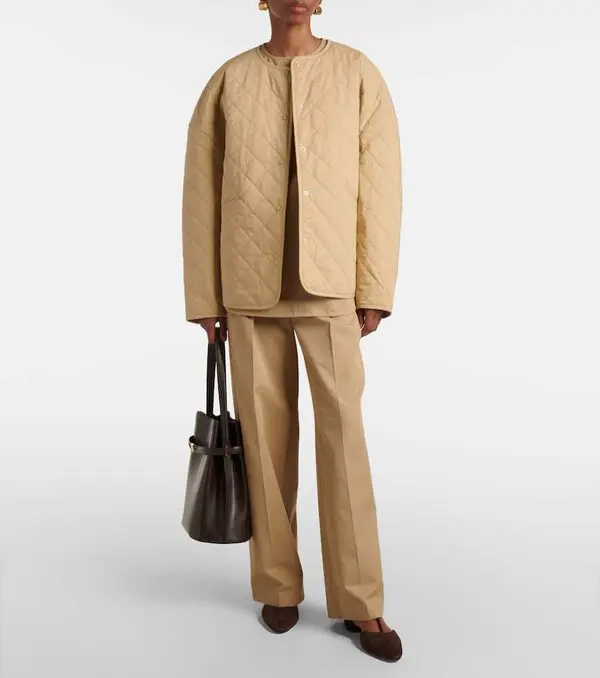 TOTEME Quilted Organic Cotton Jacket - Beige