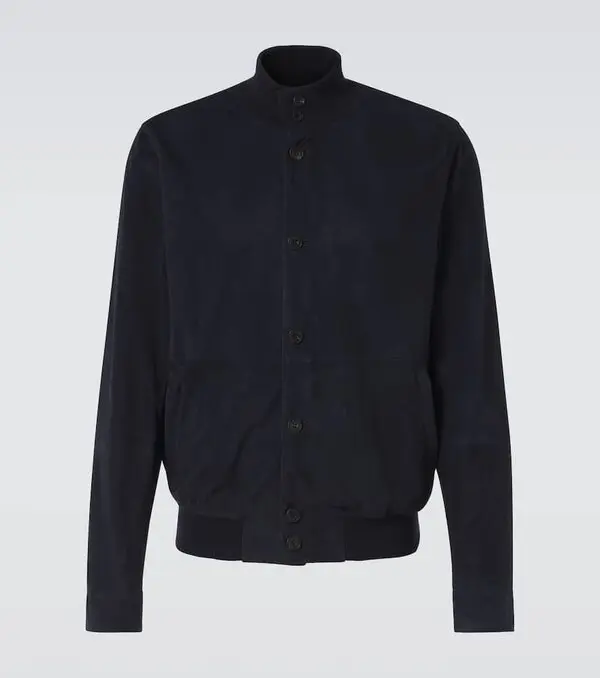 Rubinacci Suede Bomber Jacket