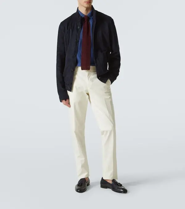 Rubinacci Suede Bomber Jacket