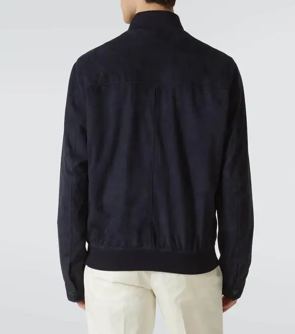 Rubinacci Suede Bomber Jacket