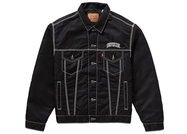 Supreme Levi's Nylon Trucker Jacket - Black