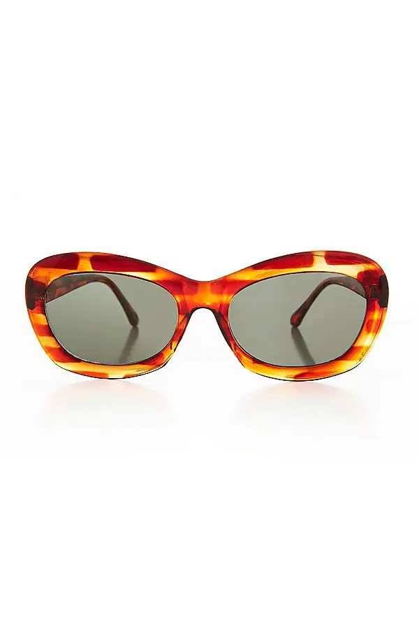 SUNGLASS MUSEUM Vintage Isla Sunglasses - Tortoise/green Lens
