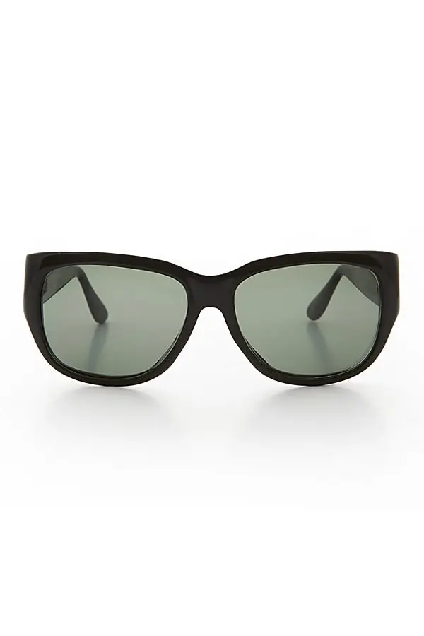SUNGLASS MUSEUM Vintage Anna Sunglasses - Black/green Lens