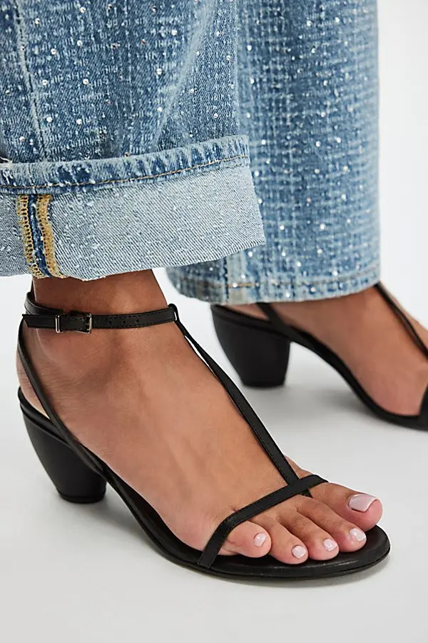 Free People La La Land Strappy Heels - Black