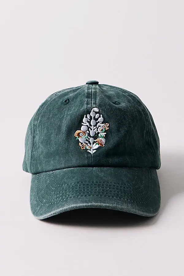 Free People Blooming Buti Baseball Cap - Pine