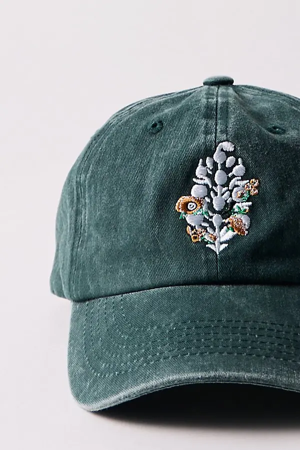 Free People Blooming Buti Baseball Cap - Pine