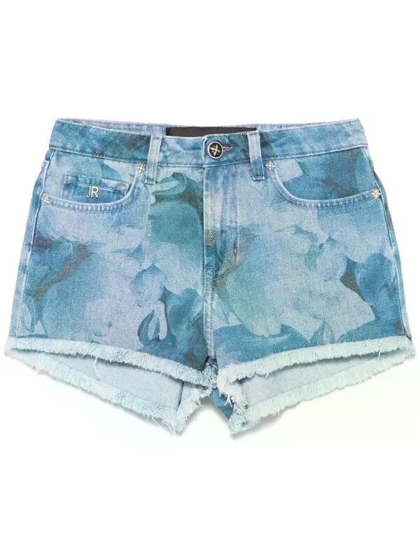 John Richmond Frayed-hem Denim Shorts