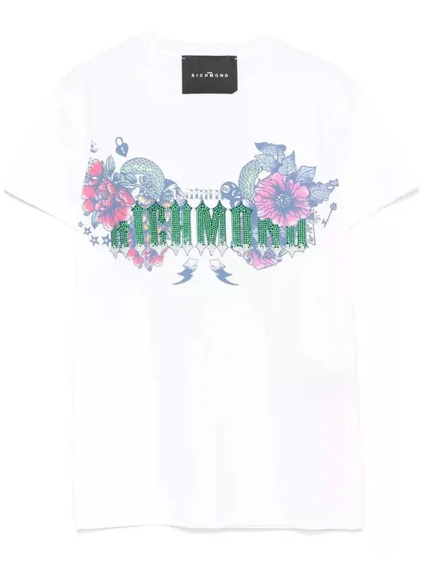 John Richmond Floral-print T-shirt - White