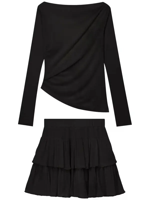 B+AB Ruffled Mini Skirt - Black