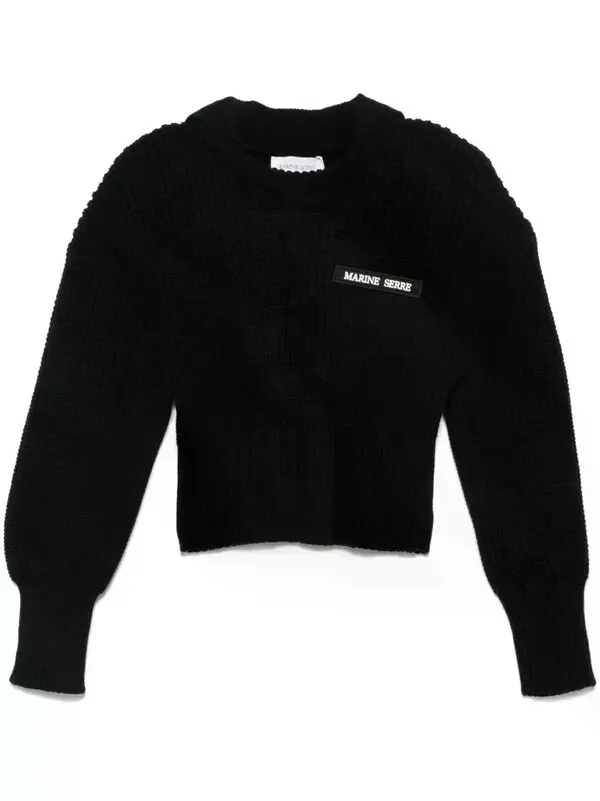 MARINE SERRE Half Cardigan Knit Sweater