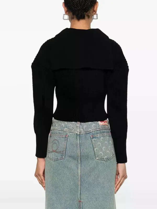 MARINE SERRE Half Cardigan Knit Sweater