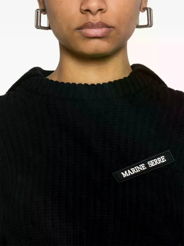 MARINE SERRE Half Cardigan Knit Sweater