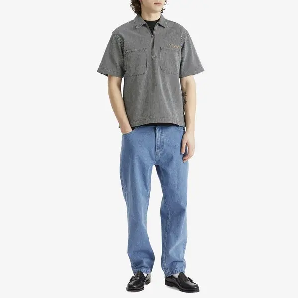 NO PROBLEMO Mini Problemo Ss Work Shirt Denim - Blue