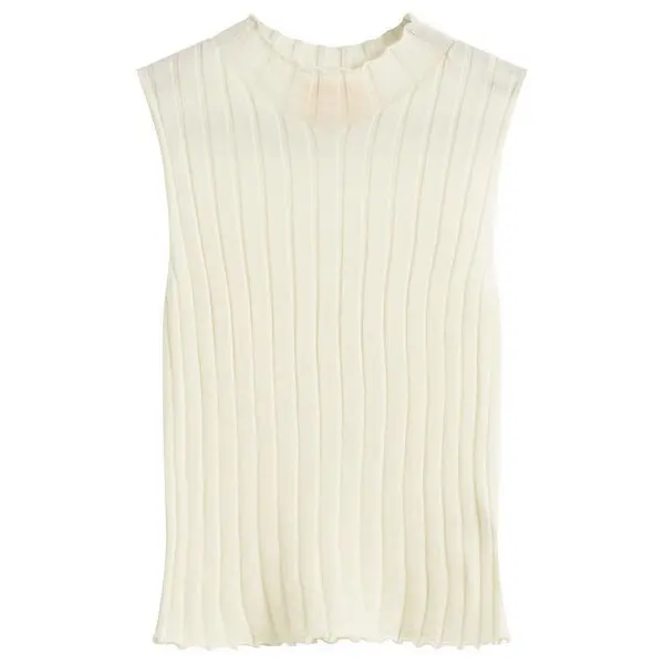Guest In Residence Ribbed Mockneck Shell