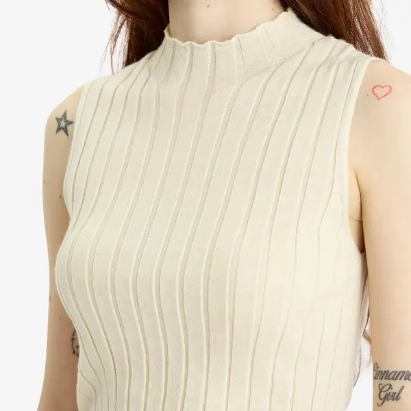 Guest In Residence Ribbed Mockneck Shell