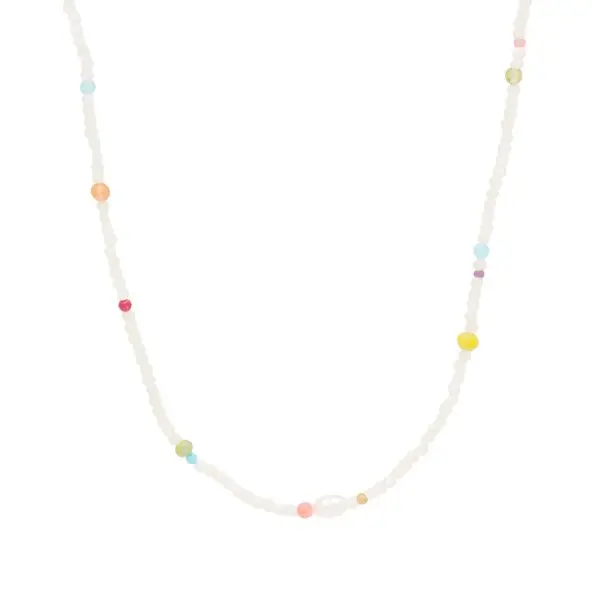 Anni Lu Confetti Gem Necklace - White Shell