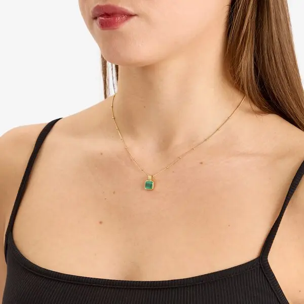 Malachite Missoma Lucy Williams Gold Square Snake Chain
