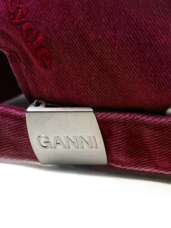 GANNI Logo-embroidered Baseball Cap - Red