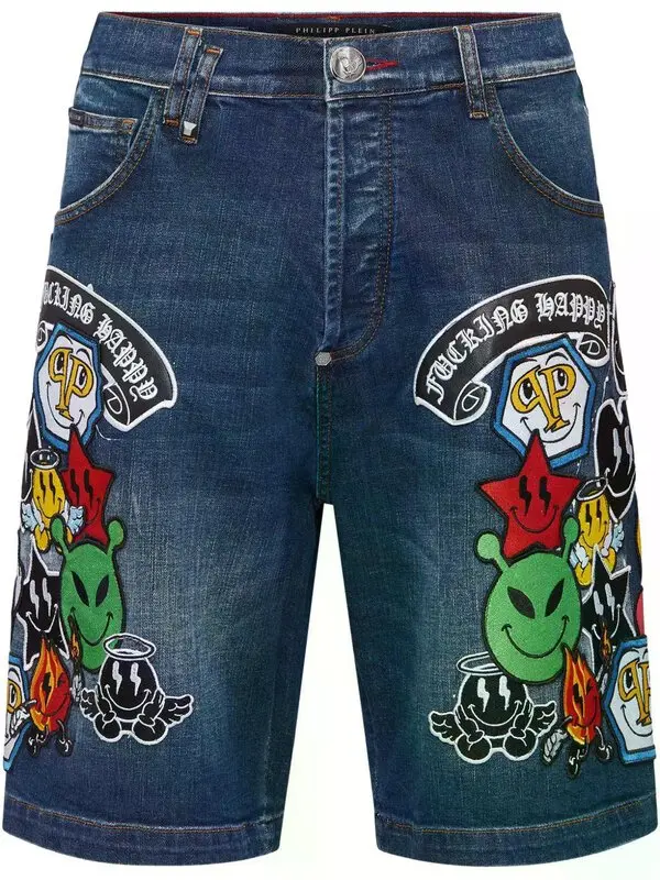 Philipp Plein Fermentera Denim Shorts