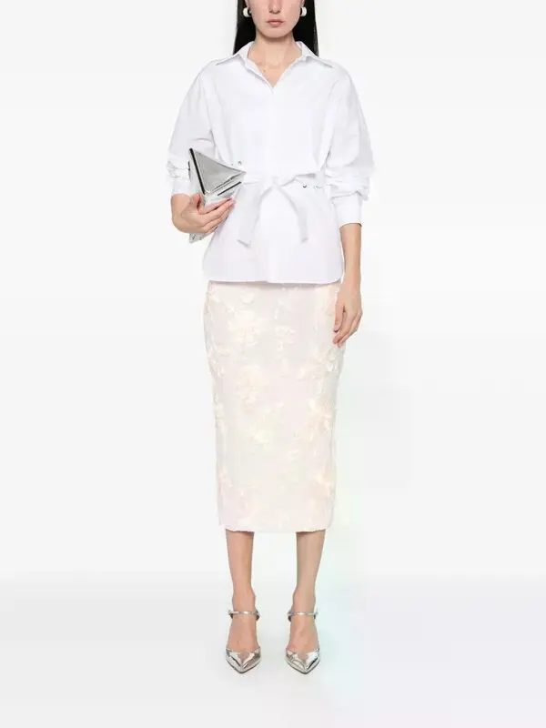 ROTATE BY BIRGER CHRISTENSEN Floral-mesh Pencil Skirt