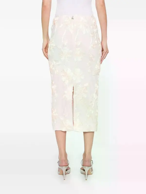 ROTATE BY BIRGER CHRISTENSEN Floral-mesh Pencil Skirt