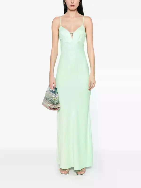 TWINSET Satin Maxi Dress - Green
