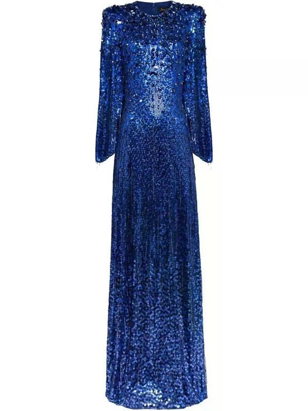 Jenny Packham Phara Embellished Dress - Blue