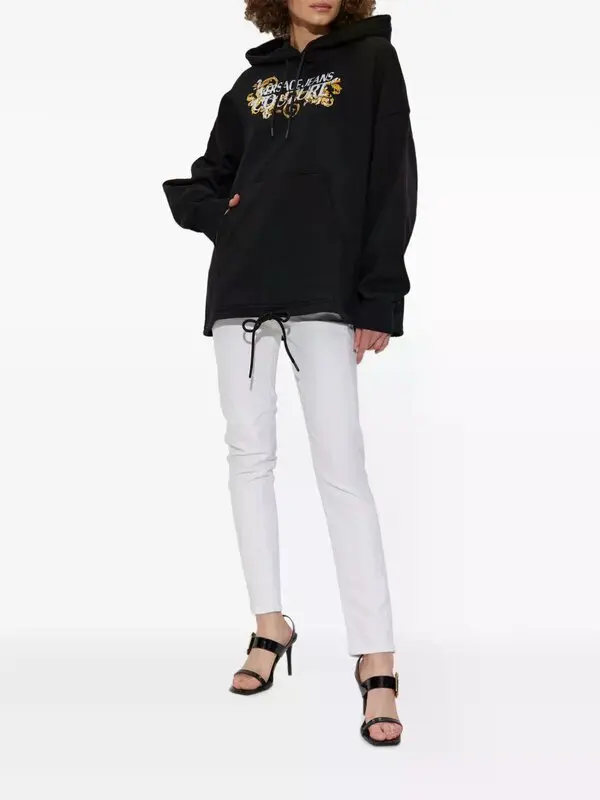 Versace Logo-appliqué Hoodie - Black