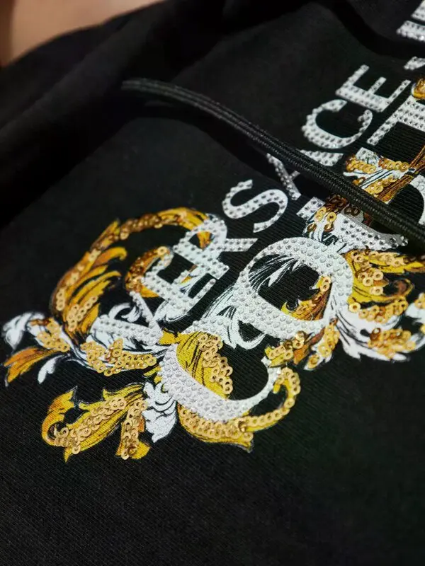 Versace Logo-appliqué Hoodie - Black