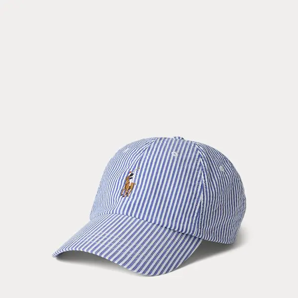 Ralph Lauren Seersucker Ball Cap - Cruise Royal Seersucker