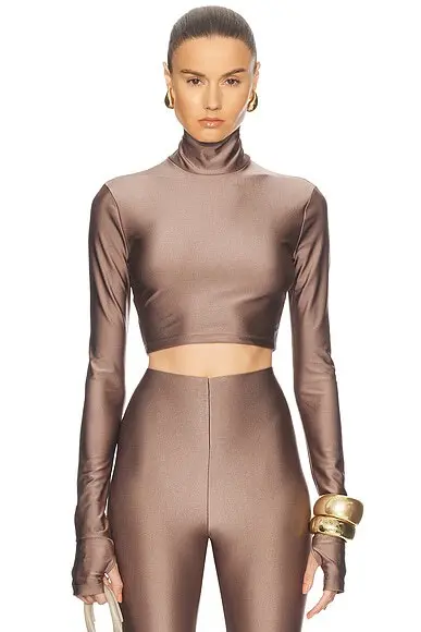 Andamane Orchid Turtleneck Cropped Top