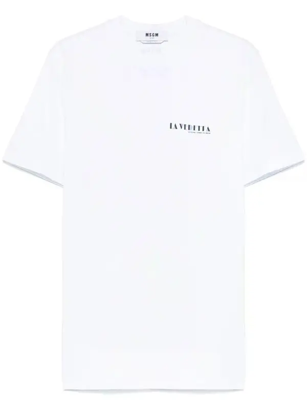 MSGM La Vedetta-print T-shirt - White