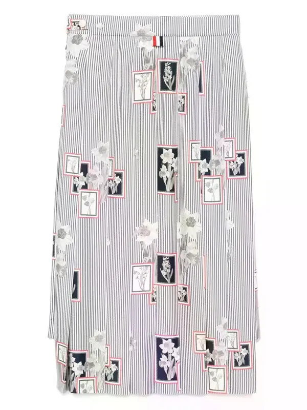 Thom Browne Floral Pleated Skirt