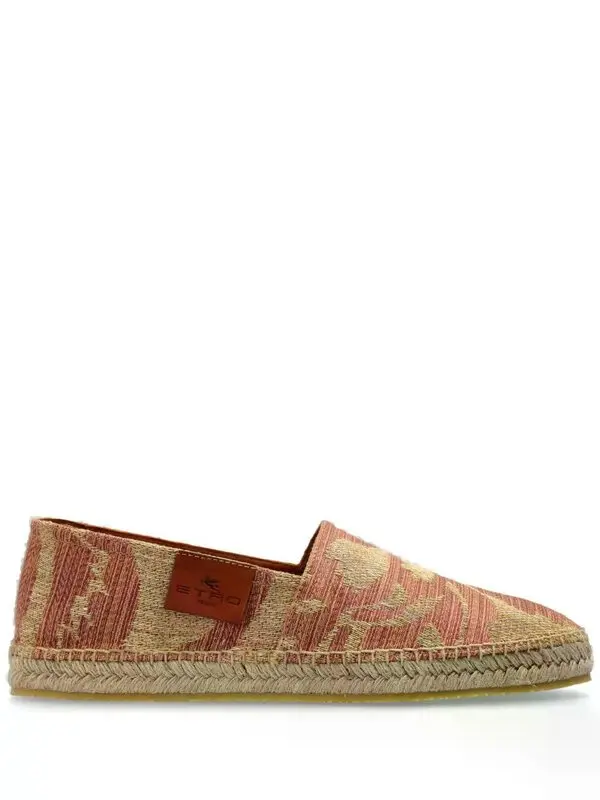 Etro Paisley-print Linen Espadrilles - Neutrals