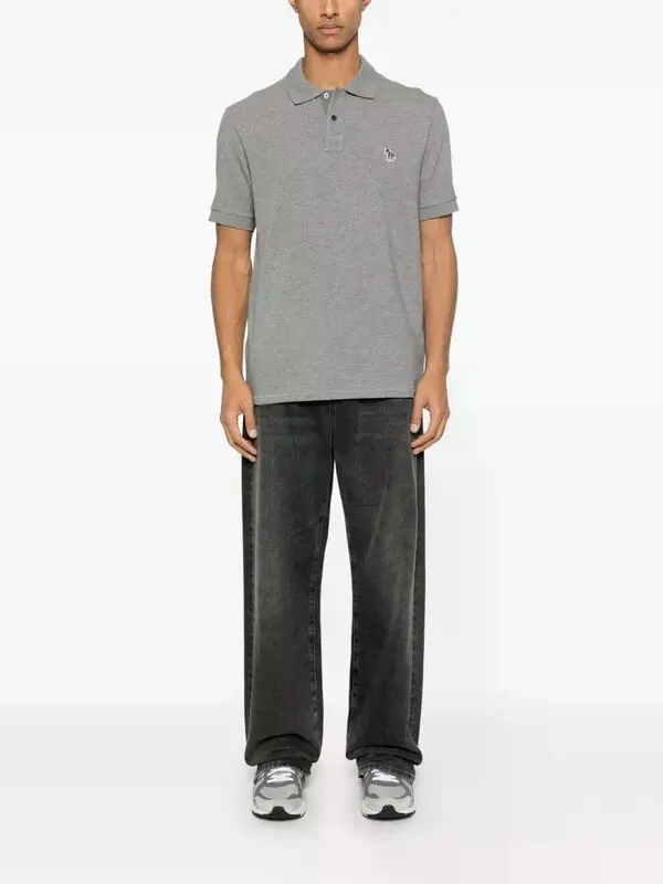 Paul Smith Zebra-patch Polo Shirt - Grey