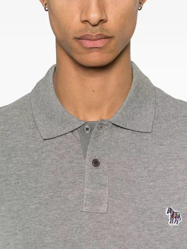 Paul Smith Zebra-patch Polo Shirt - Grey