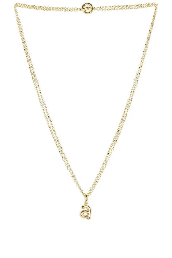 ROXANNE ASSOULIN The Puffy Initial Necklace - Shiny Gold
