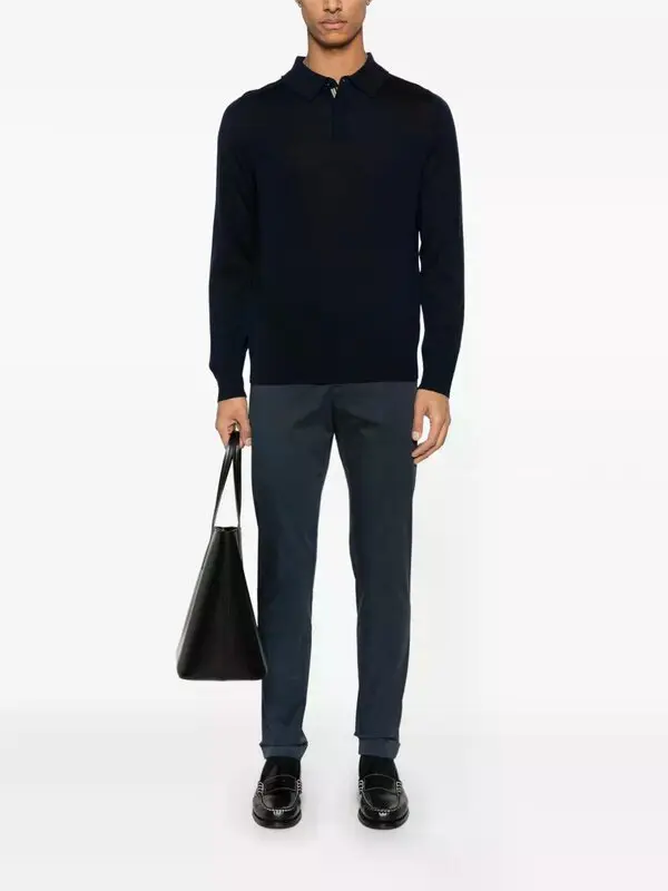 Paul Smith Merino-wool Longsleeved Polo Shirt