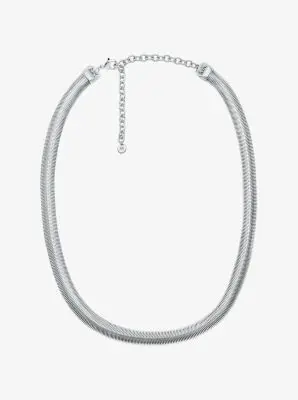 Michael Kors Precious Metal-plated Brass Snake Chain Necklace - Silver
