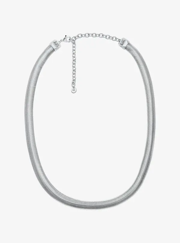 Michael Kors Precious Metal-plated Brass Snake Chain Necklace - Silver