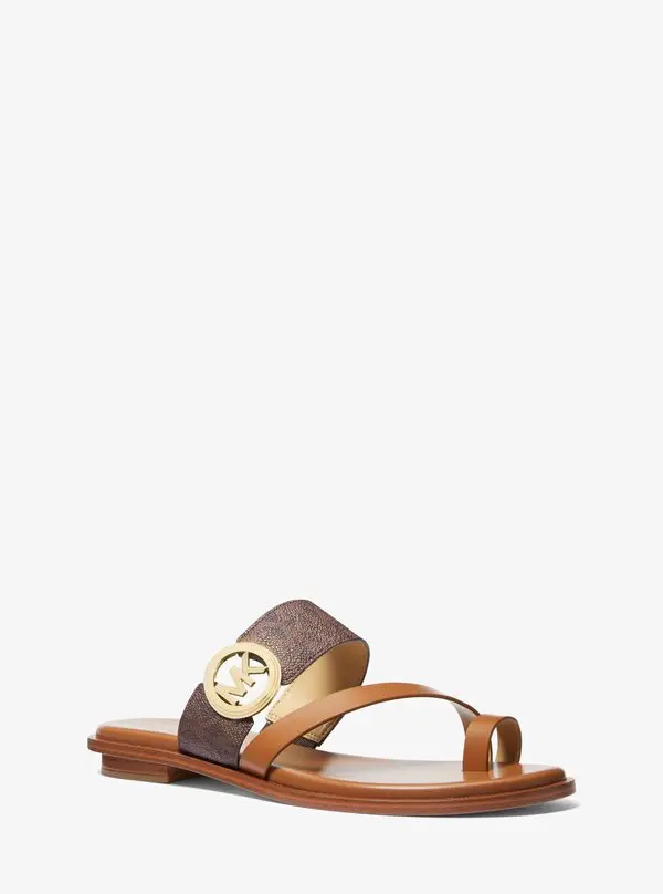 Michael Kors Vera Signature Logo Sandal - Brown