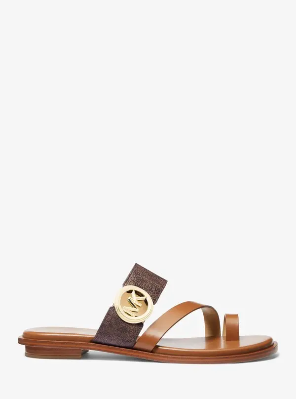 Michael Kors Vera Signature Logo Sandal - Brown