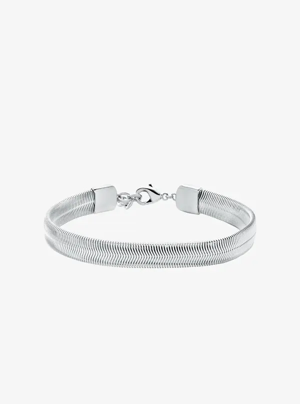 Michael Kors Precious Metal-plated Brass Snake Chain Bracelet - Silver