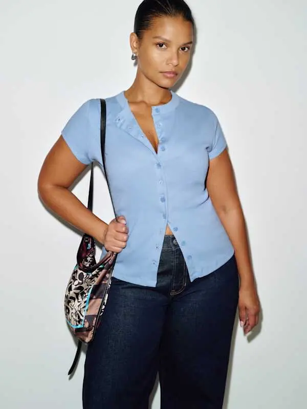 REFORMATION Raelynn Knit Top - Blue
