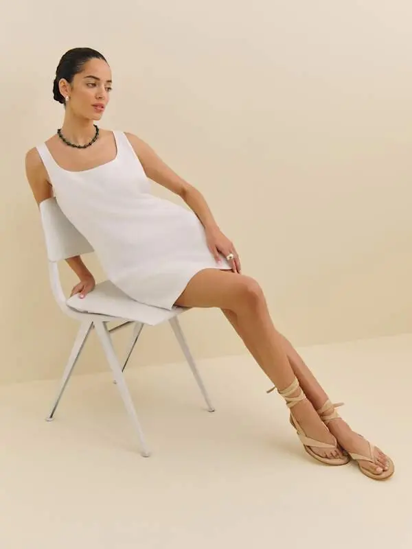 REFORMATION Hamley Linen Mini Dress