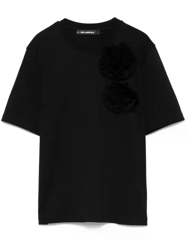 Karl Lagerfeld Floral-appliqué T-shirt