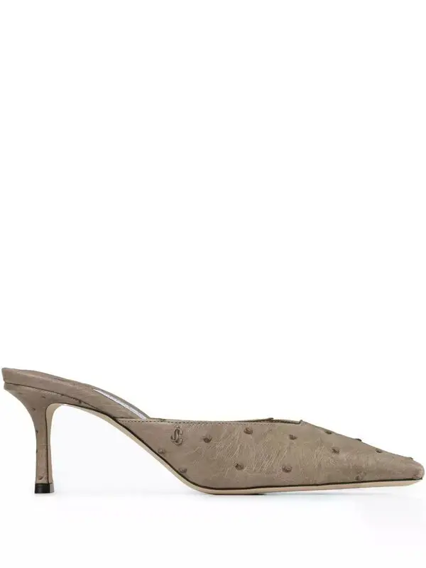JIMMY CHOO Vivi 65 Heeled Mules - Neutrals